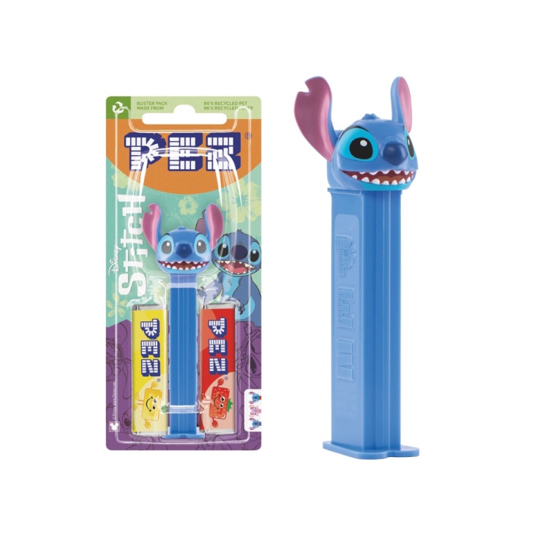 Lilo & Stitch PEZ Dispenser & 2 Sweets Candy Packs 17g